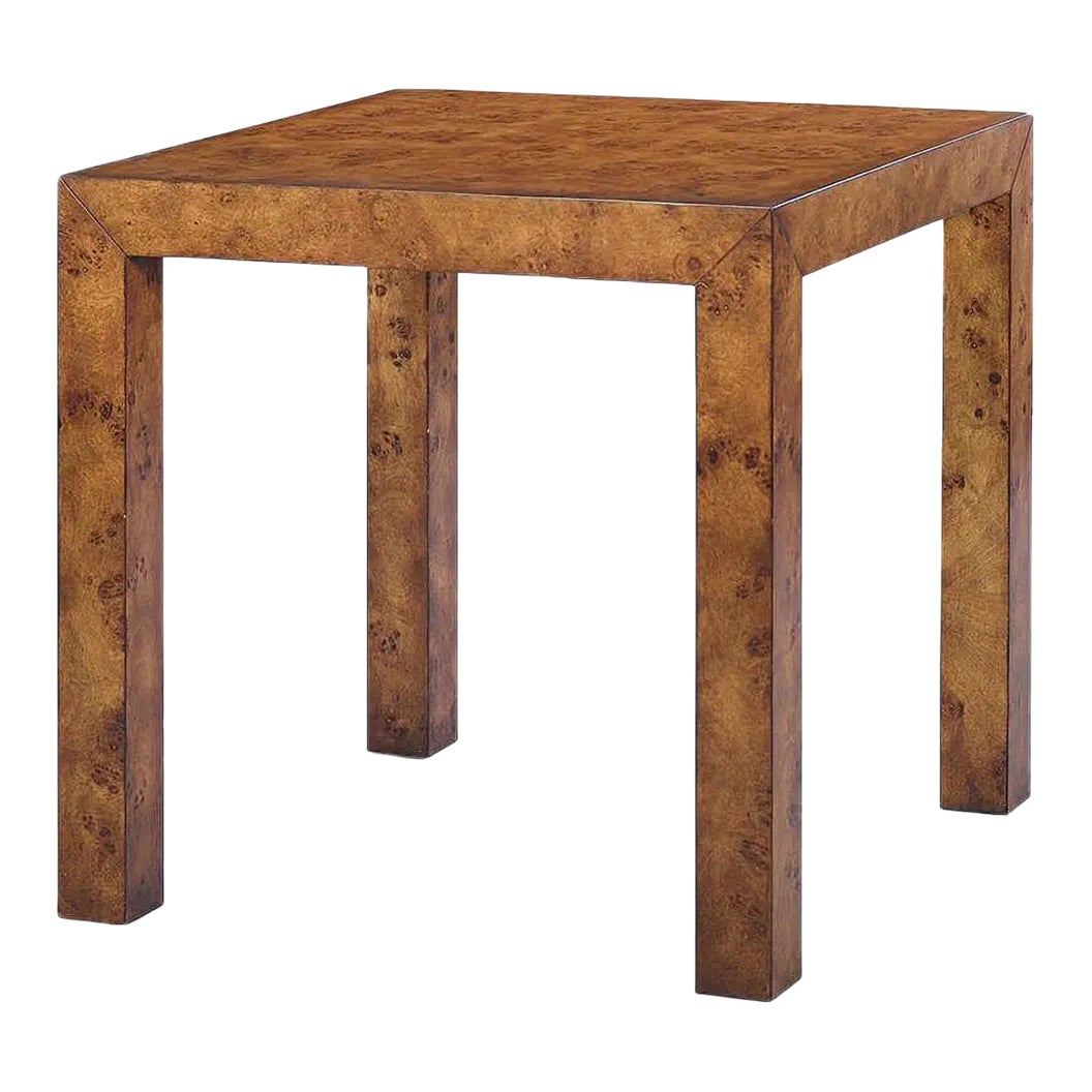 Modern Square Burl End Table | Chairish