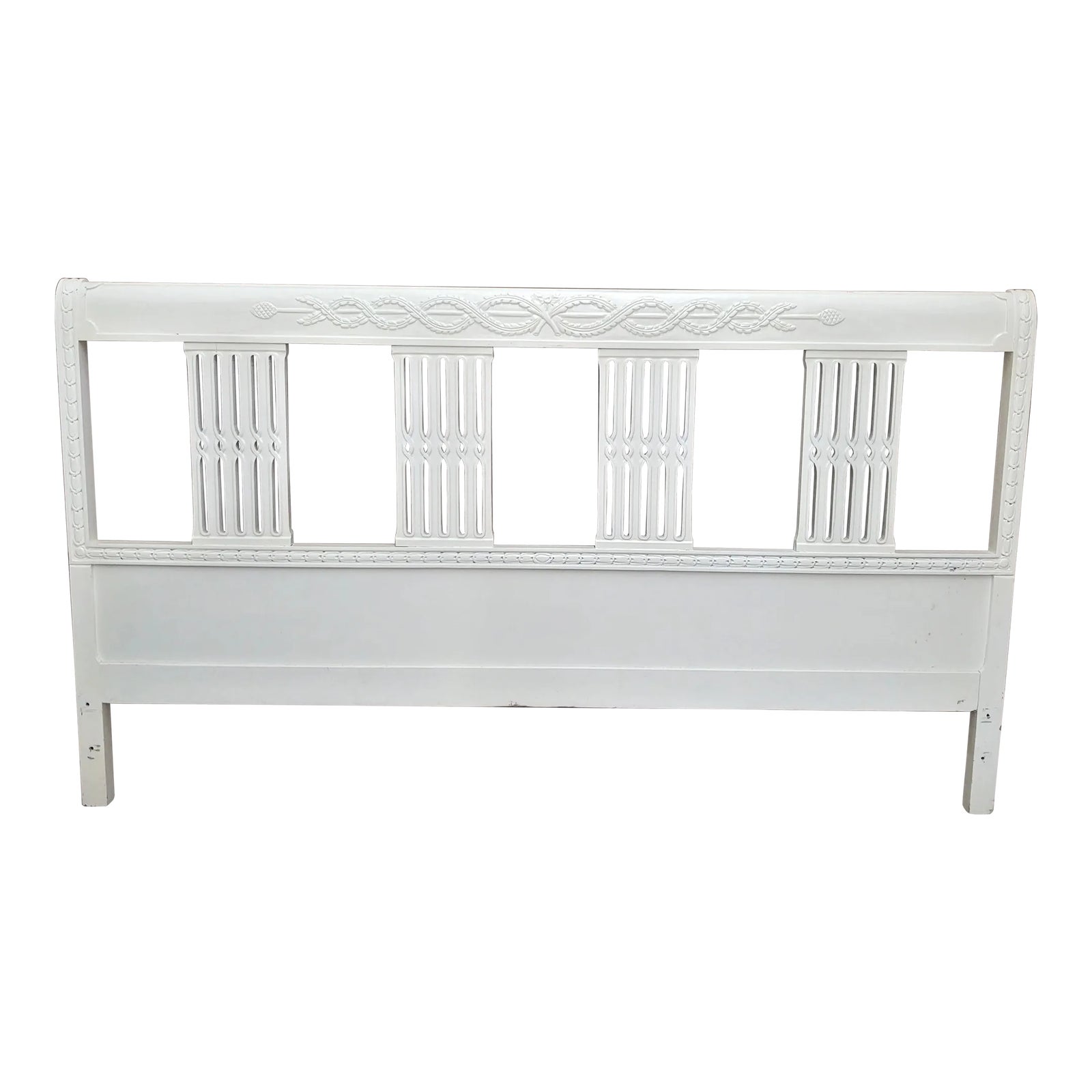 1980s Hotel Carlyle Nyc King Painted White Headboard | Chairish