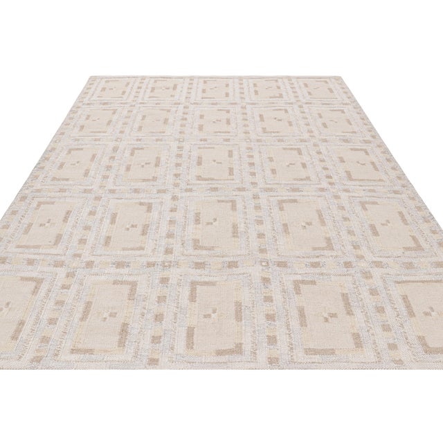 Rug & Kilim’s Scandinavian Style Rug in Blue With Colorful Geometric ...