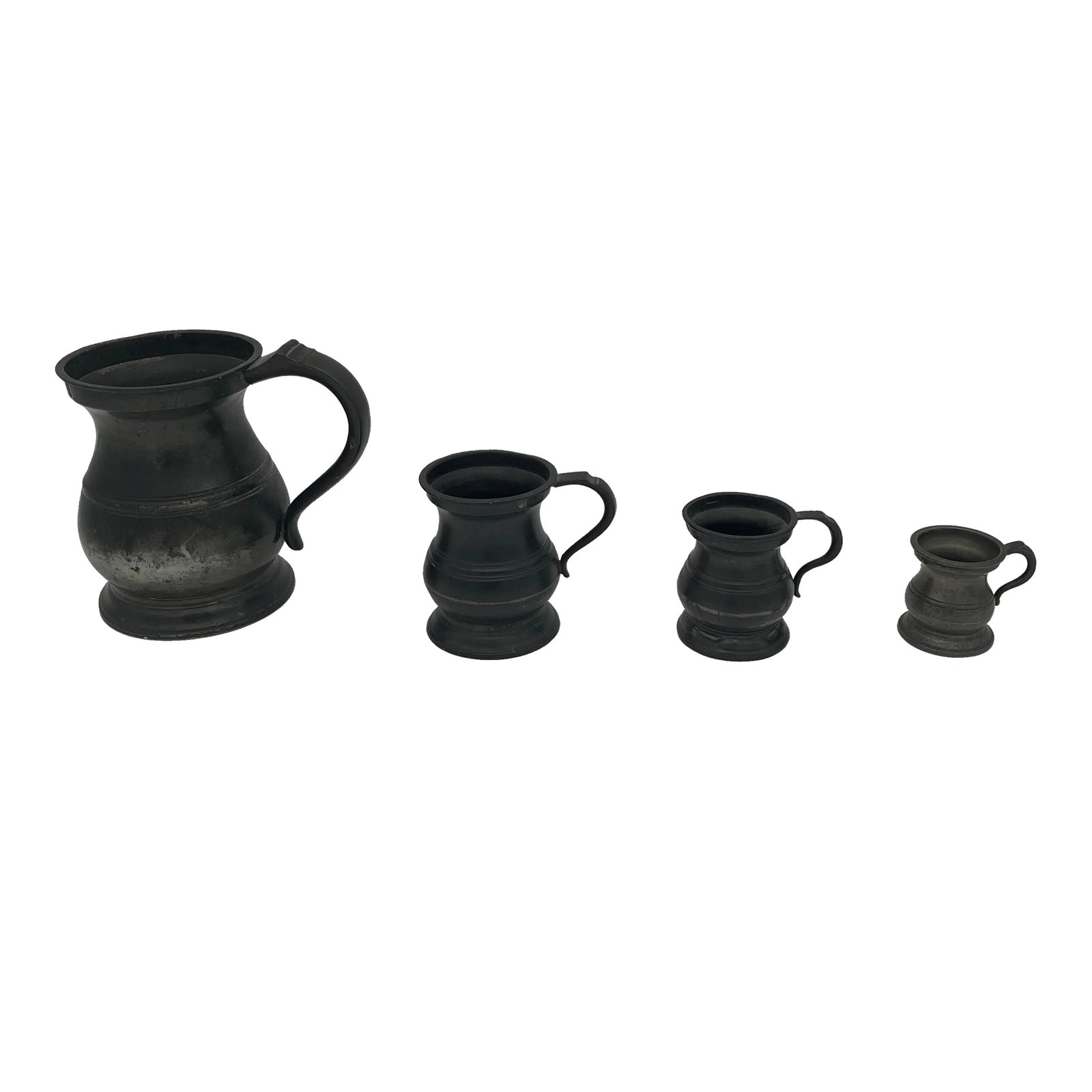 Mid 19th Century Early Pewter Measures Set Of 4 Chairish