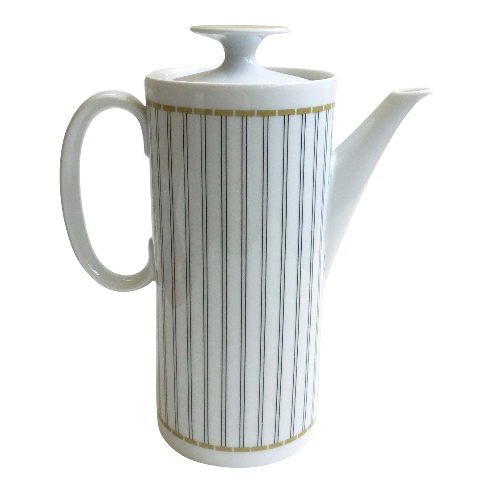 Vintage Mid-Century Rosenthal Amber Continental Striped Coffee Pot ...