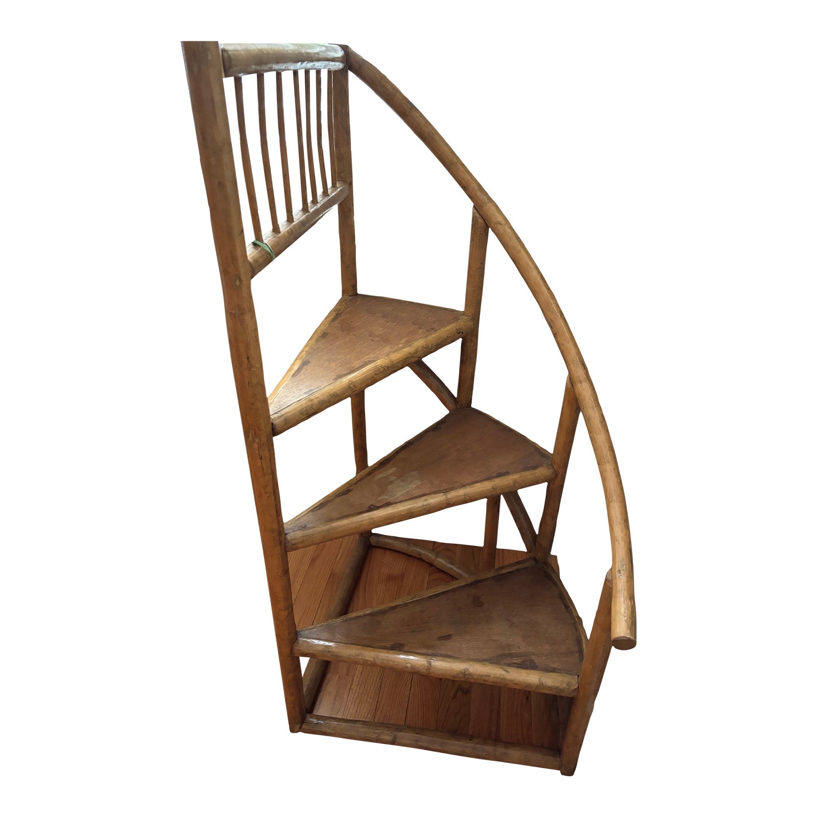 Late 20th Century Bamboo Library Step Ladder | Chairish