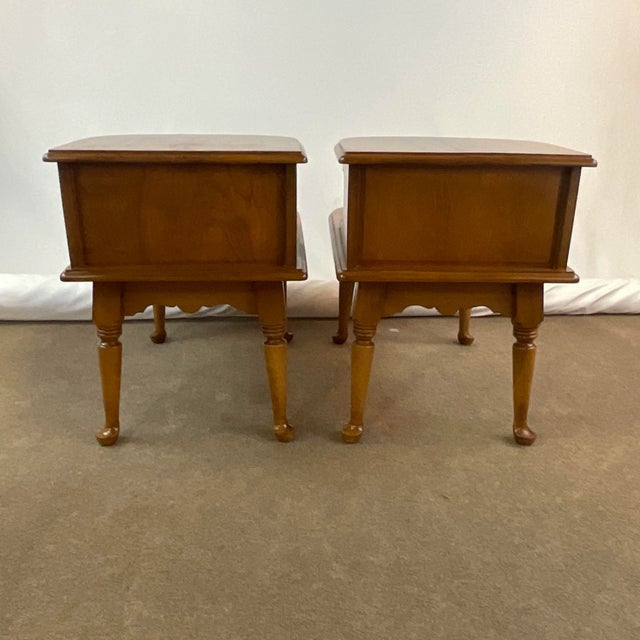 1970s Americana Arts & Crafts Farmhouse Maple Step Down Side Tables - a ...