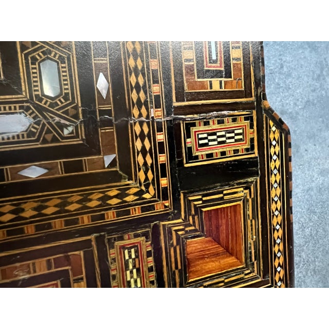 Late 19th Century Antique Inlaid Syrian Gaming Table | Chairish