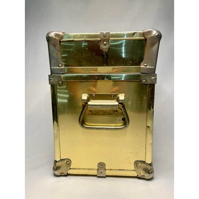 Vintage Nautical Style Polished Brass Trunk, Small | Chairish