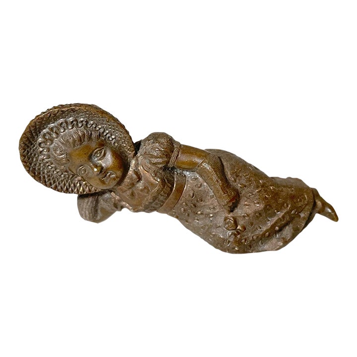 Antique Miniature Laying Little Girl Austrian Bronze Statue Figure ...