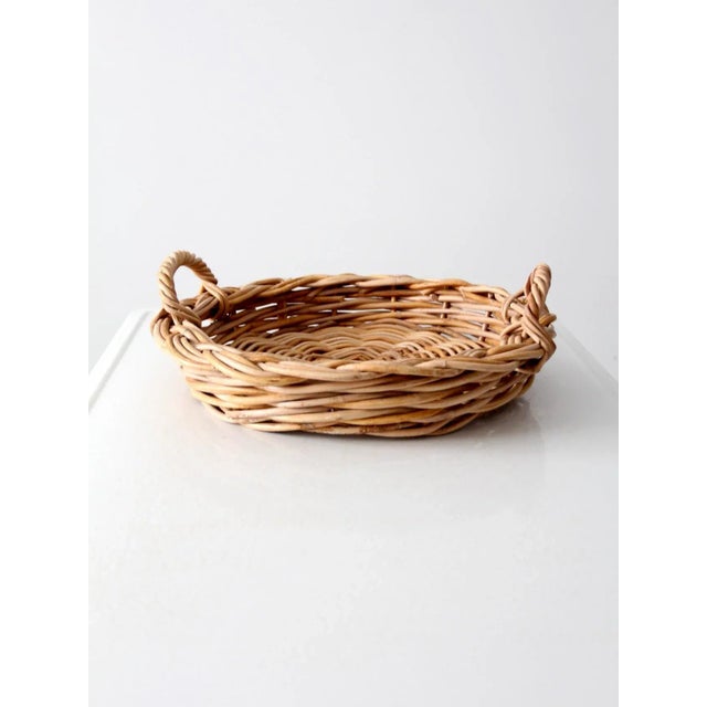 Vintage Woven Basket Tray | Chairish