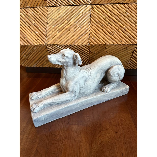 Vintage 1980’s Art Deco Revival Plaster Sculpture of Reclining Dog ...