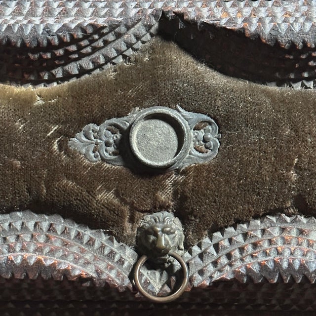 Rare 19th C. Chip Carved Tramp Art Box With Draped Detailing/Folk Art ...