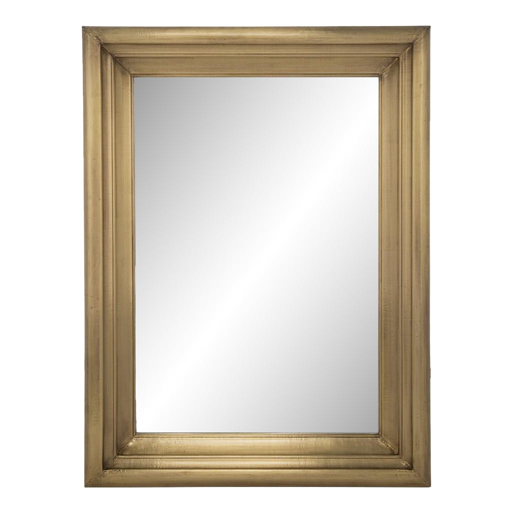 Francesca Small Rectangle Mirror - Brass | Chairish