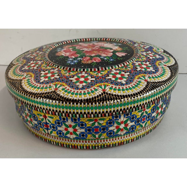 Vintage Dutch Botanical Design Round Tin | Chairish