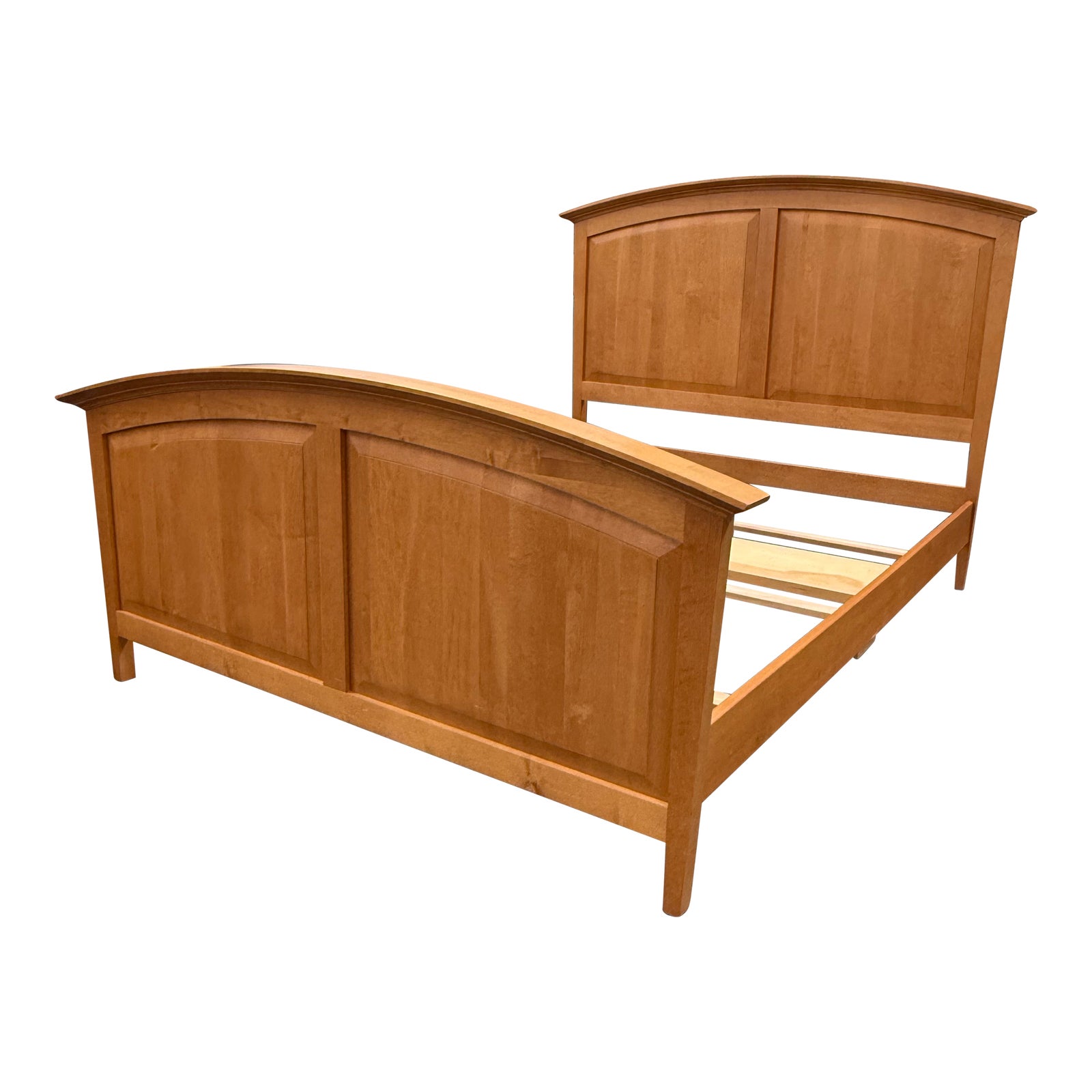 Queen Size Shermag Tuscany Maple Wood Bed Frame | Chairish