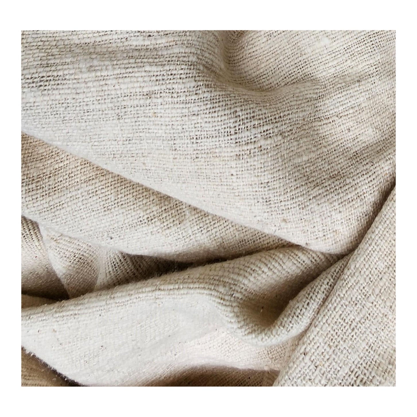 Natural Organic Hand Woven Thick Nubby Texture Cotton Fabric- 1 Yard ...