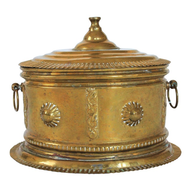 Lidded Brass Trinket Box | Chairish