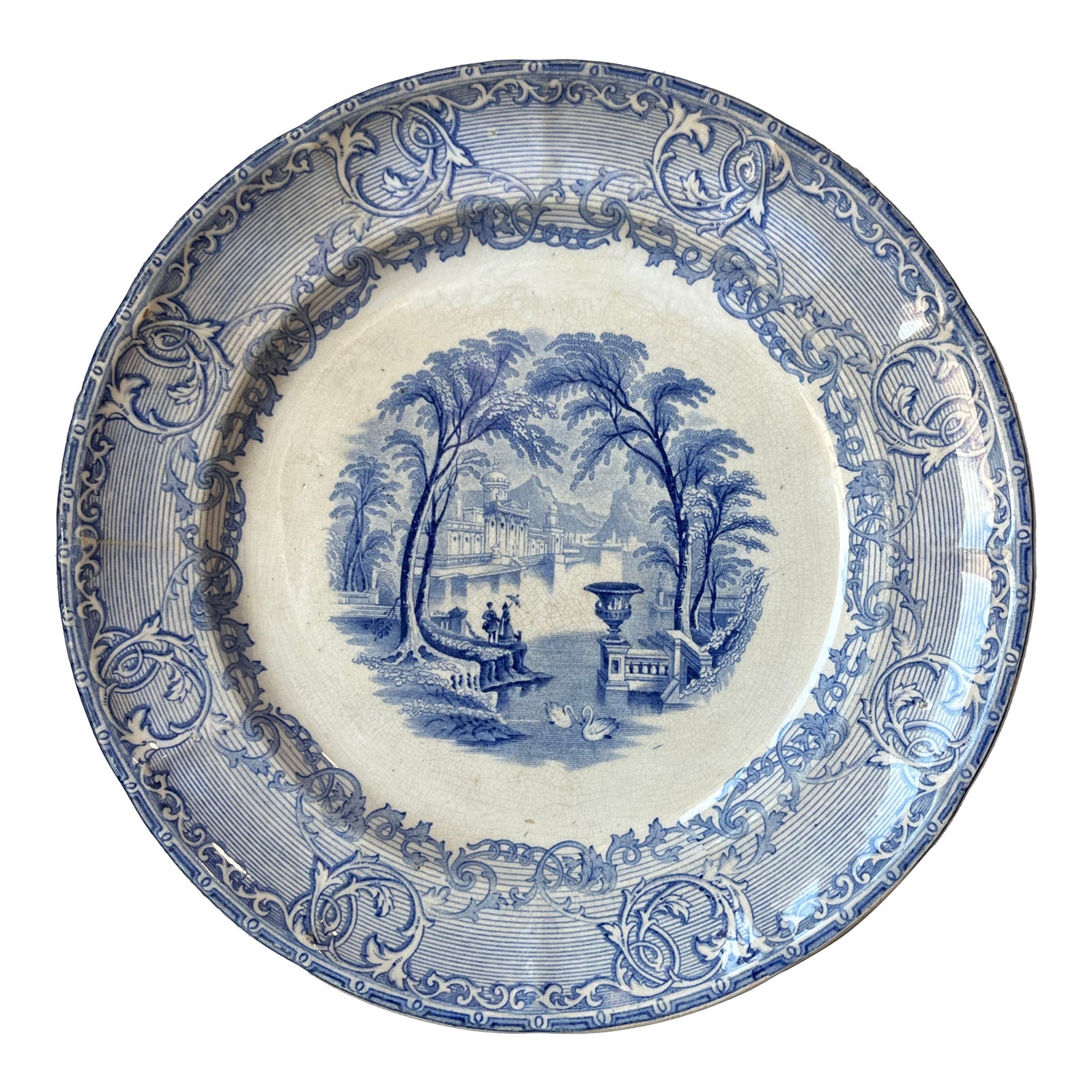 Antique Blue Transferware Plate Venus Pattern by Podmore Walker and Co ...