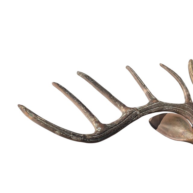 Vintage Bronzed 10 Point Deer Head Mount Sculpture | Chairish