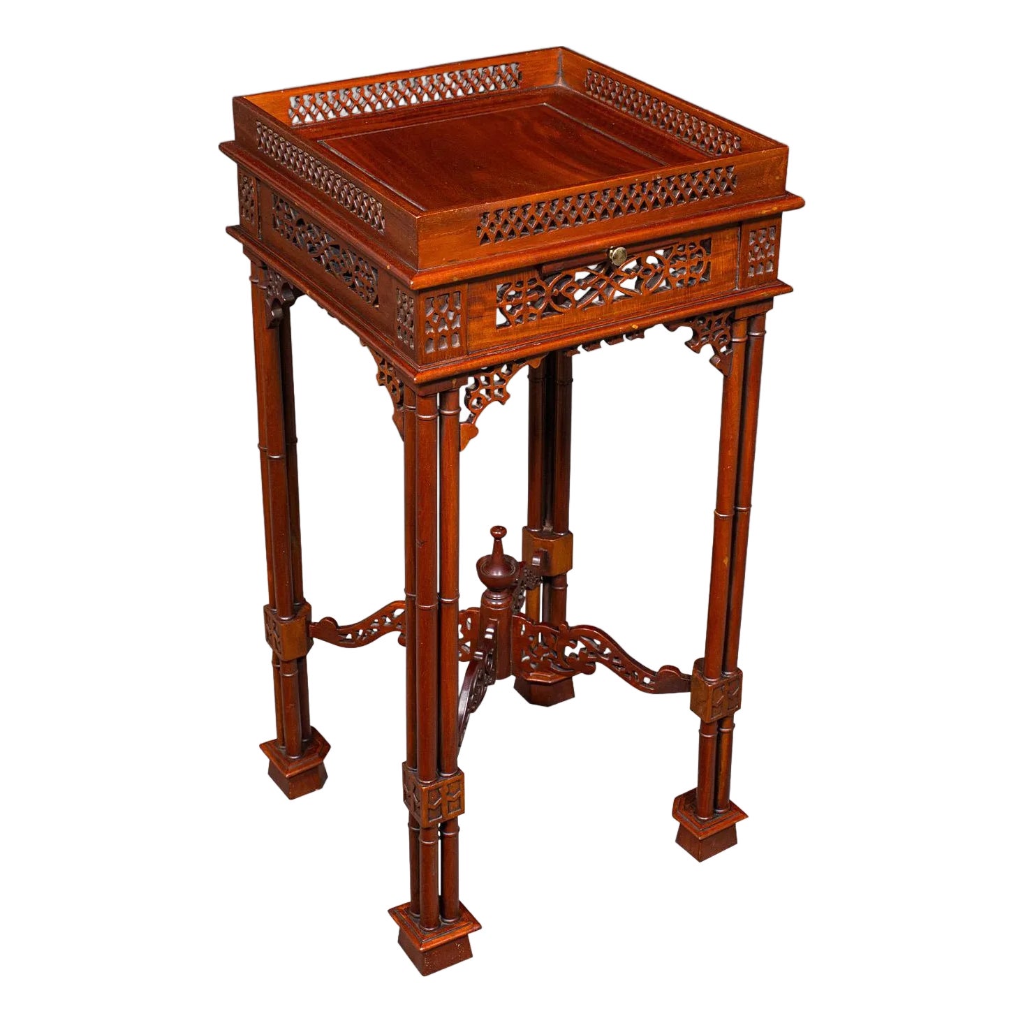 Vintage Occasional Table, Oriental, Chippendale Revival, Lamp, Side ...