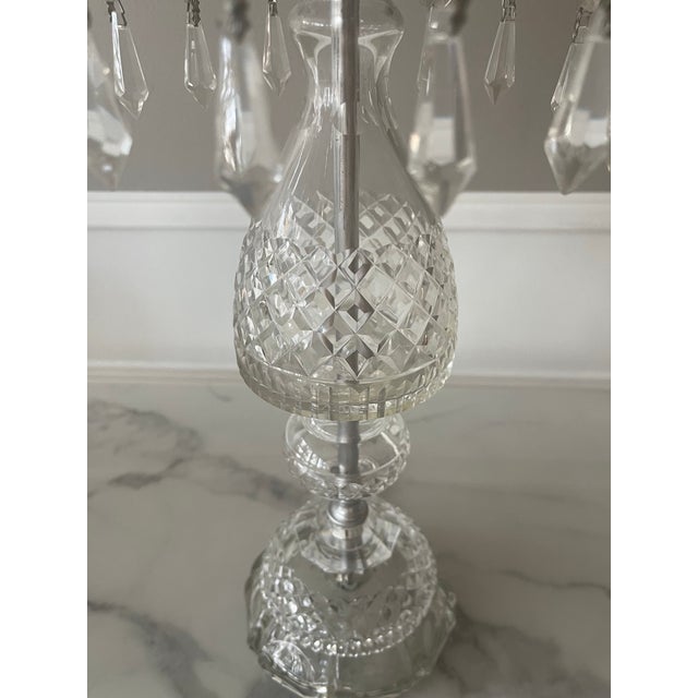 Vintage Genuine Cut Crystal Lamp With Hanging Crystals | Chairish
