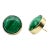 14k Gold Signature Malachite Button Earrings - 2 Pieces | Chairish