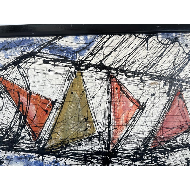 Vintage Overscaled Coastal Fish Painting | Chairish