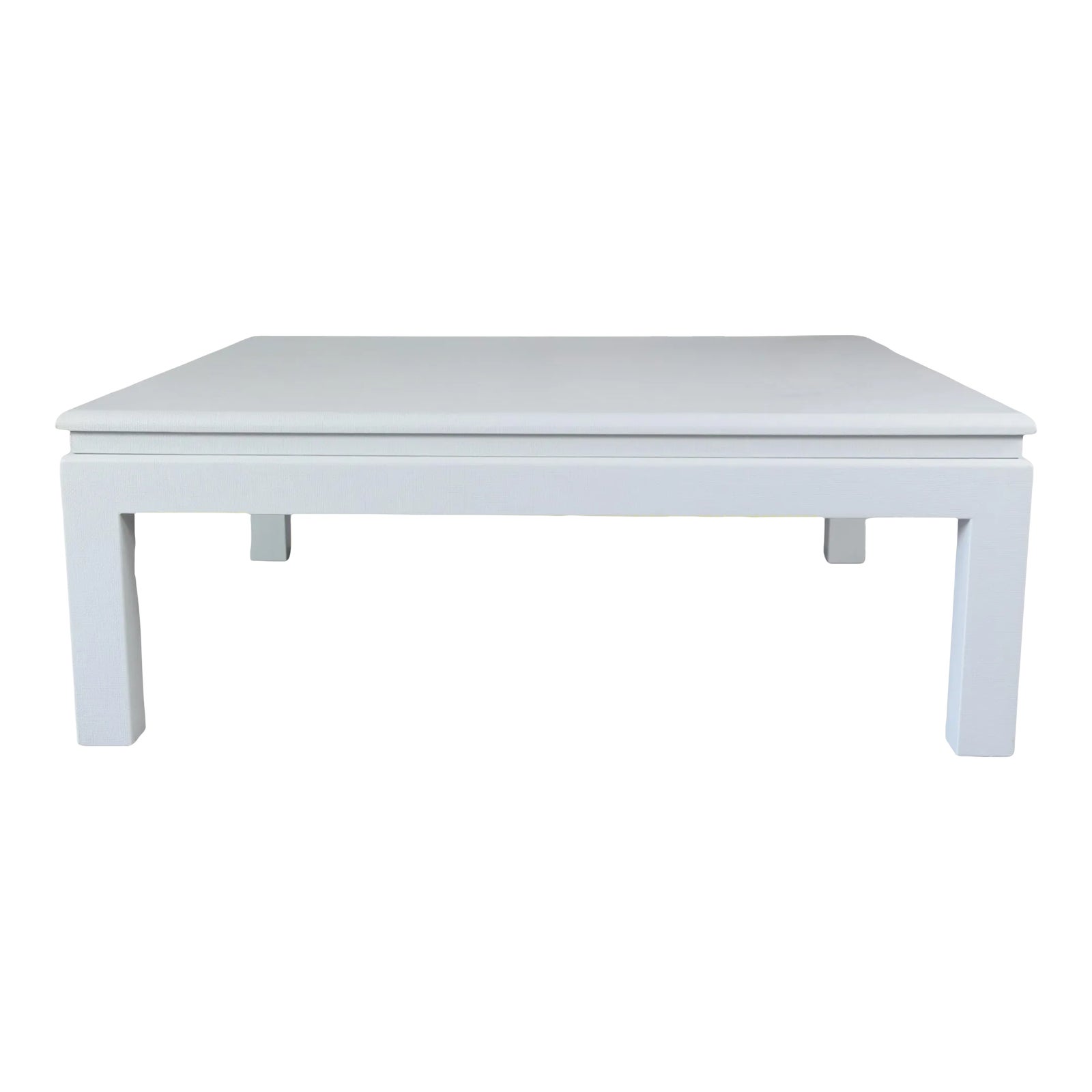 Carl Springer Style White Raffia Coffee Table | Chairish