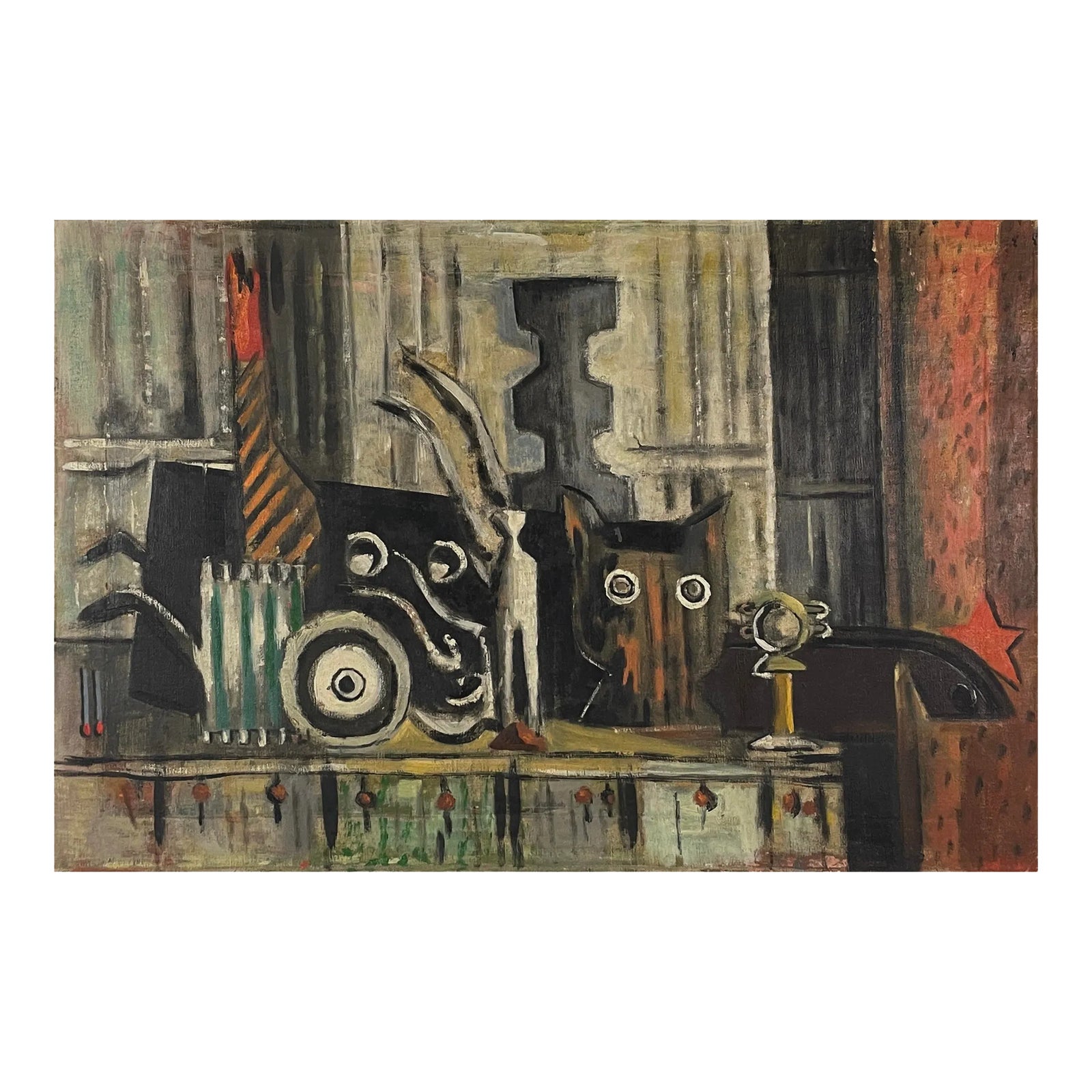 Frederick Robbins Childs (1908-1978) - Modernist Still Life With Owl ...