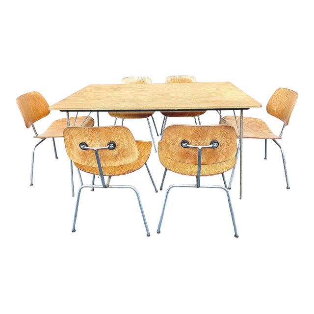 1952 Herman Miller Eames Dining Table and Chairs | Chairish