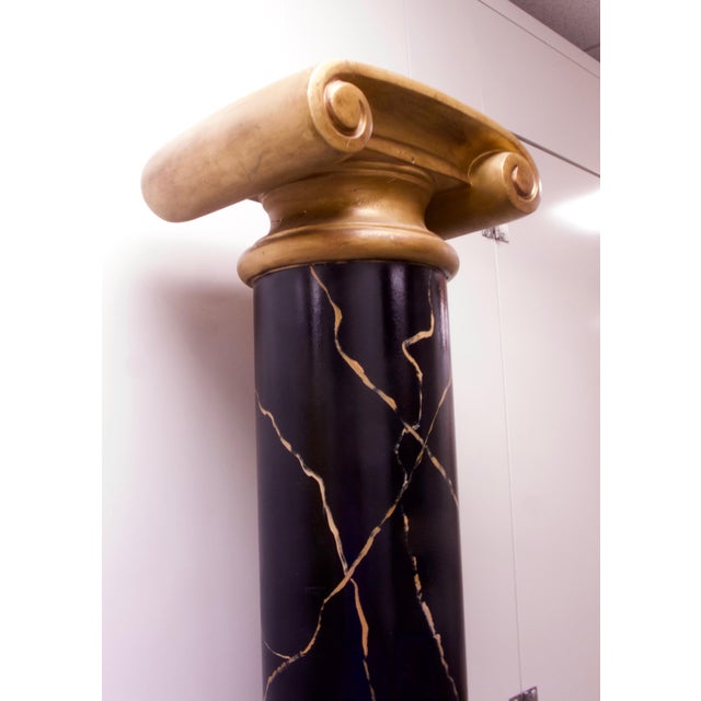 1980s Vintage Tall Plaster Column Torch Light | Chairish