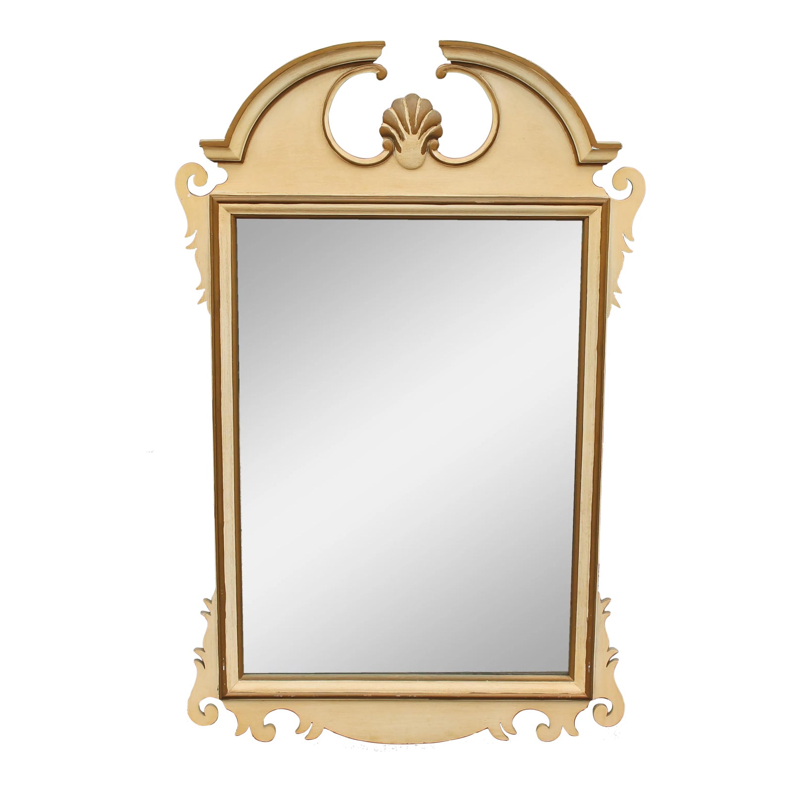 1940's Early American Carved & Patinated Mirror | Chairish