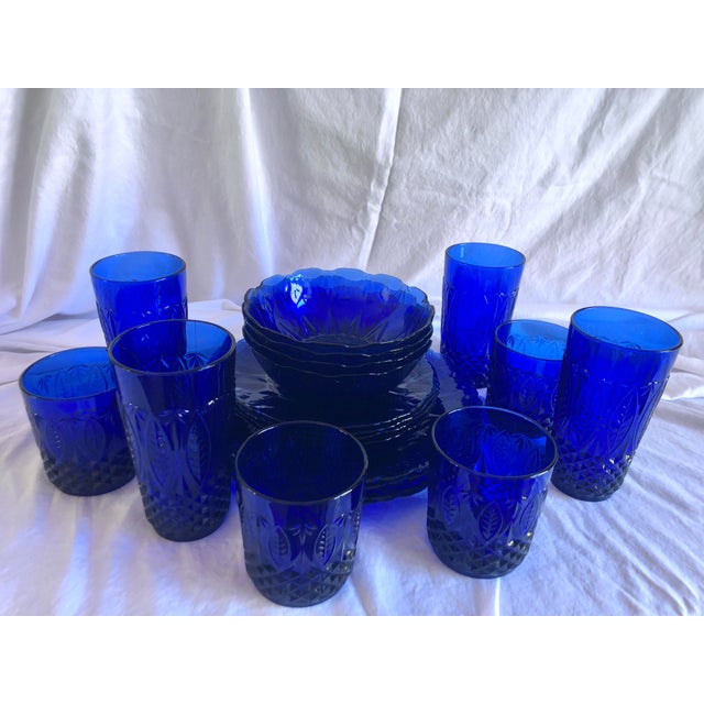 Dining & Serving Kitchen & Dining Set of 4 Cobalt Blue Sapphire plates ...