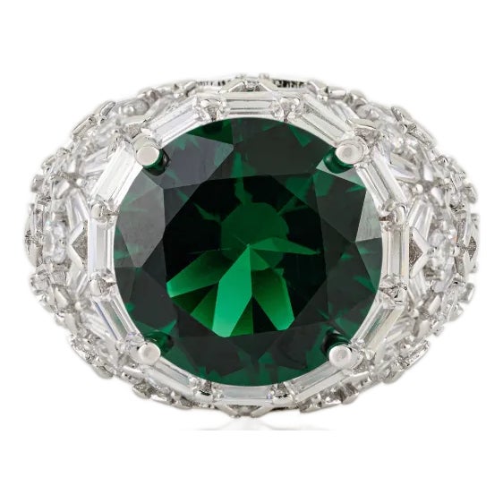 Vintage-Inspired Green Cz Dome Ring in Sterling Silver by Carat&her ...