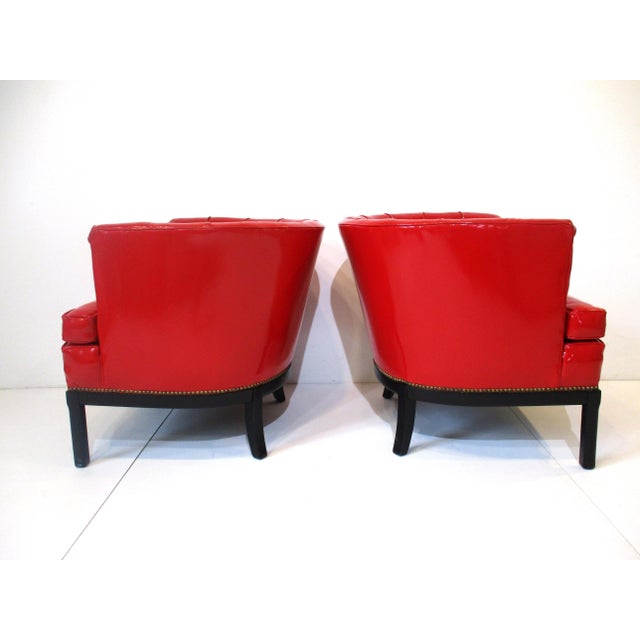 Mid Century Liquid Red Club Chairs by Erwin Lambeth | Chairish