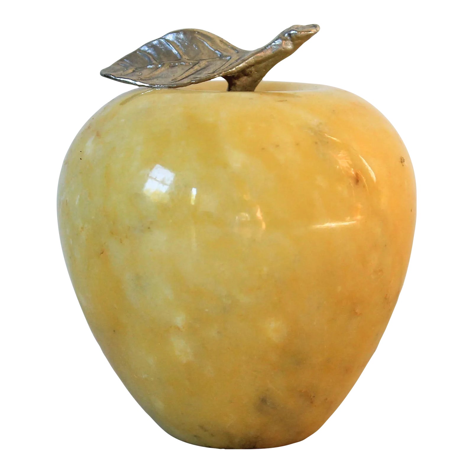 Mid-Century Marble Apple Paperweight | Chairish