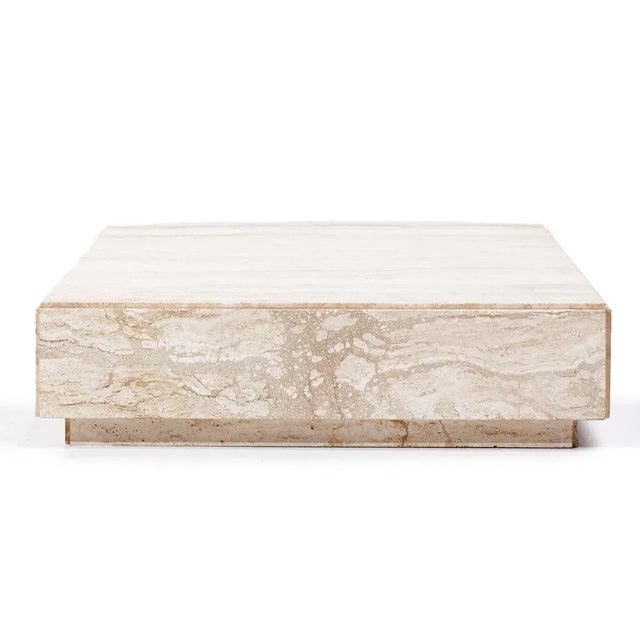 Mid Century Italian Marble Plinth Coffee Table | Chairish
