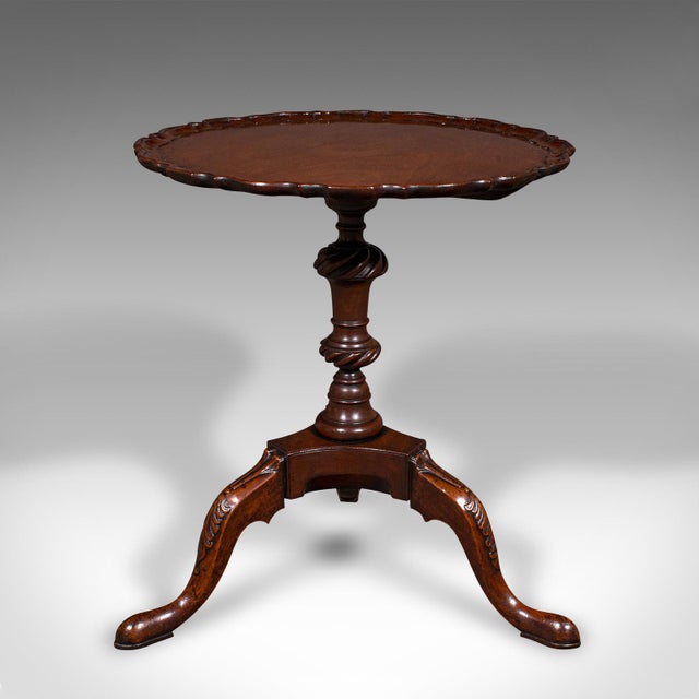 1850's Antique Pie Crust Side Table | Chairish