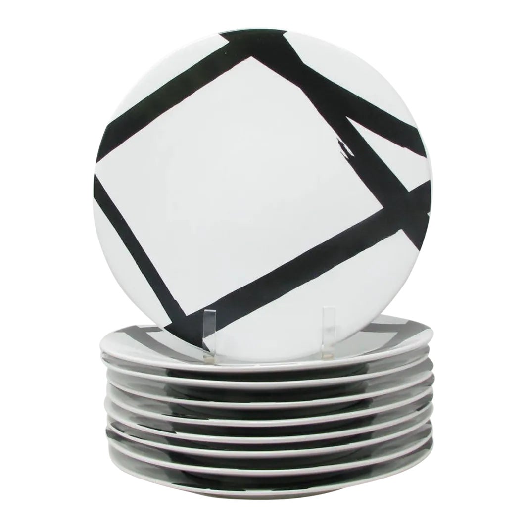 Modern Dkny Urban Graffiti Black White Dinner Plates by Lenox - 9 ...