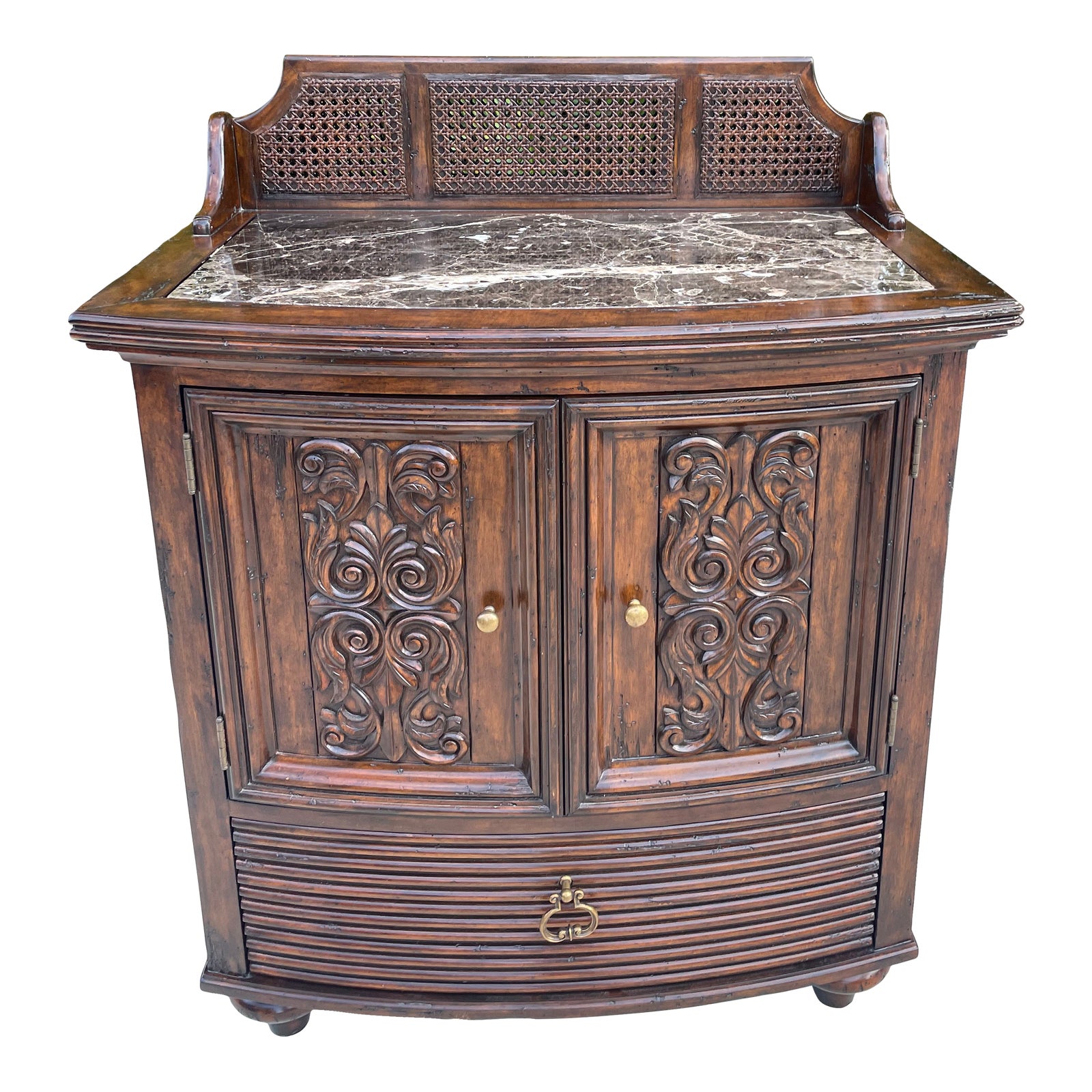 Marge Carson Granite Top Bar Buffet | Chairish