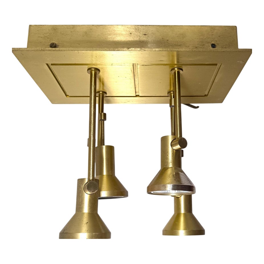 Postmodern Ceiling Light in Satined Brass attributed to Sische-Germany ...