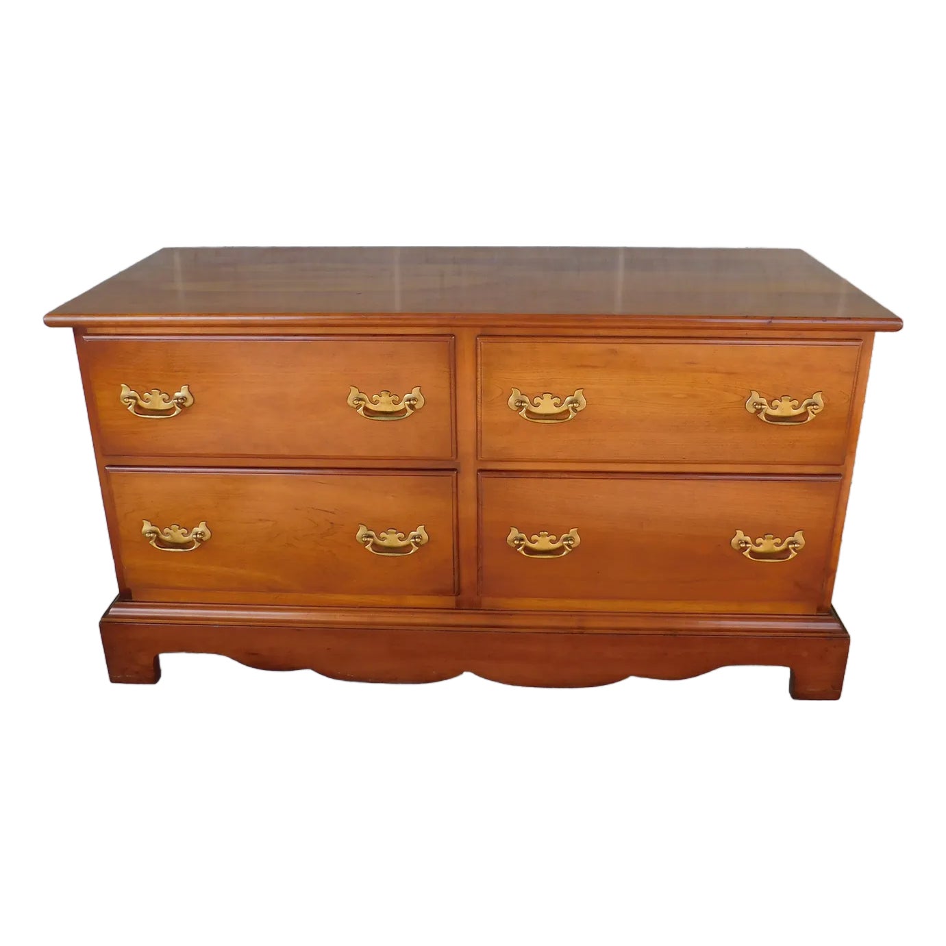 Leopold Stickley Cherry Valley 4 Drawer Low Chest 44"w | Chairish