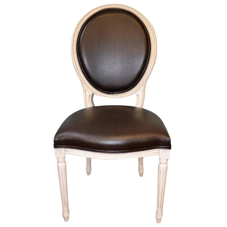 Louis XVI Style Painted Oval Back Dining Chair | Chairish