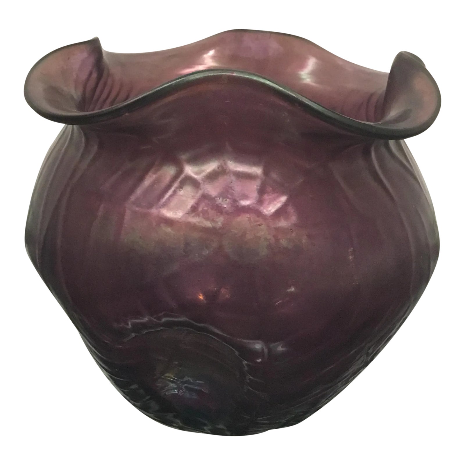 Rare Austrian Iridescent Spider Web Vase | Chairish