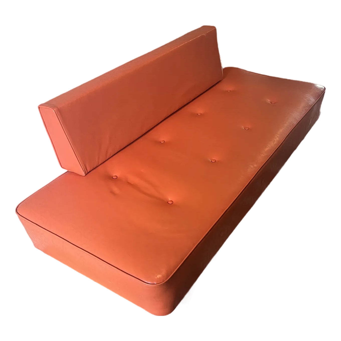 Mid-Century Modern Orange Vinyl Daybed With Removable Backrest – 1960s ...