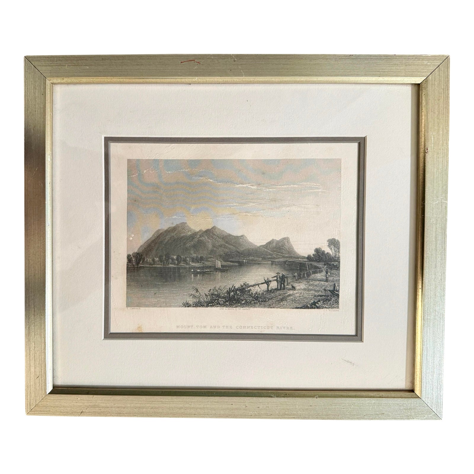 19th C. Connecticut Engraving, "Mount Tom and the Connecticut River ...