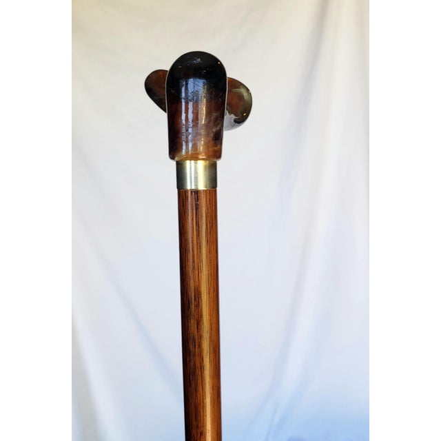 Vintage Harvey Wooden Acrylic Left Hand Cane Walking Stick | Chairish