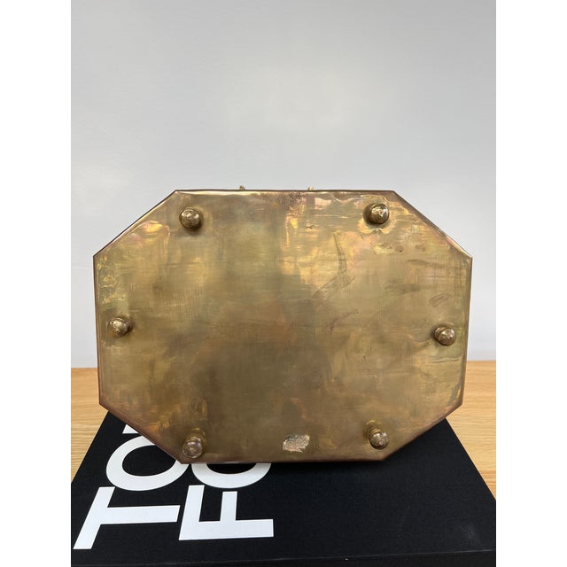 Mid 20th Century Oversized Polished Brass Octagonal Cricket Box | Chairish