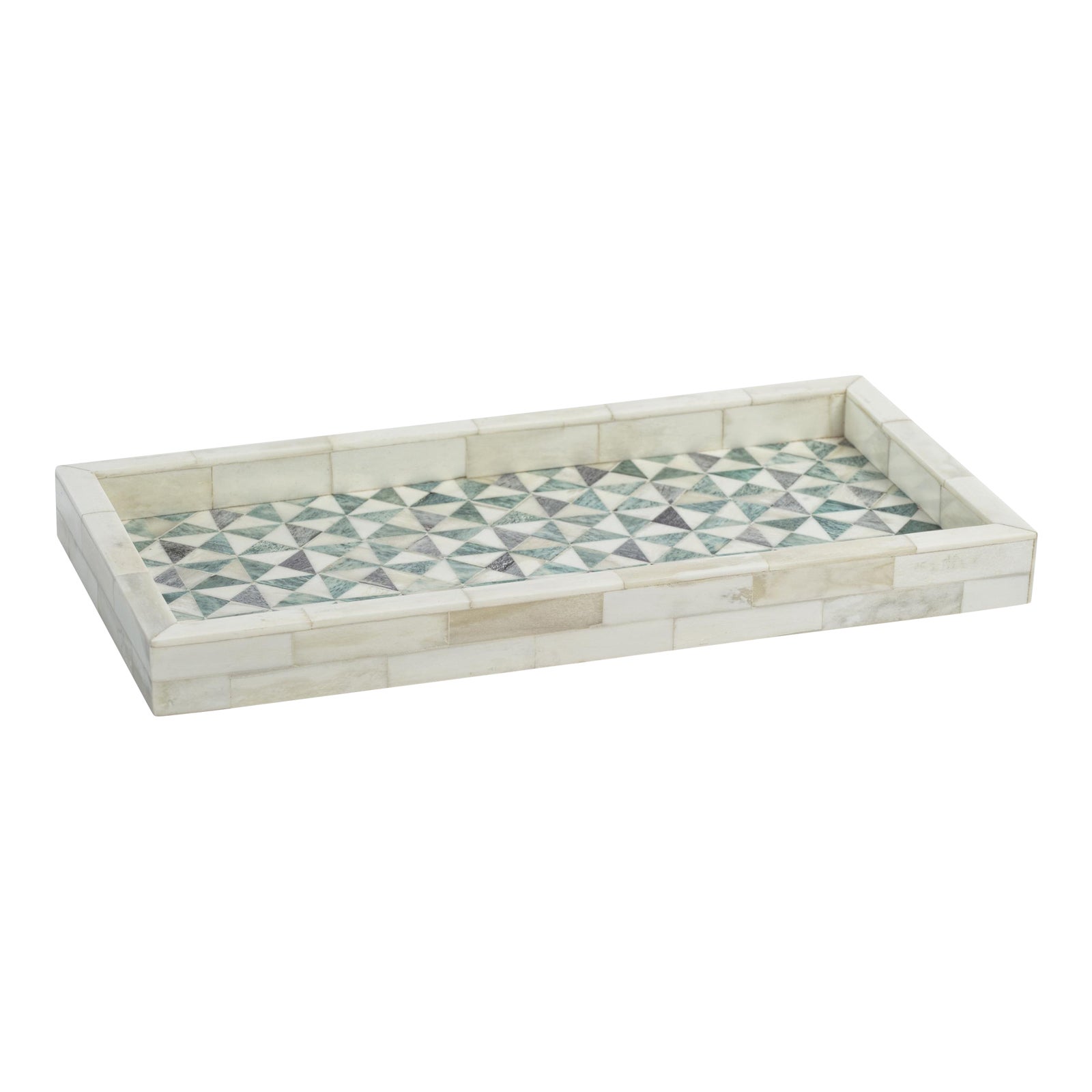 Manado Geometric Bone Tray, 14" x 7" x 1.25" | Chairish