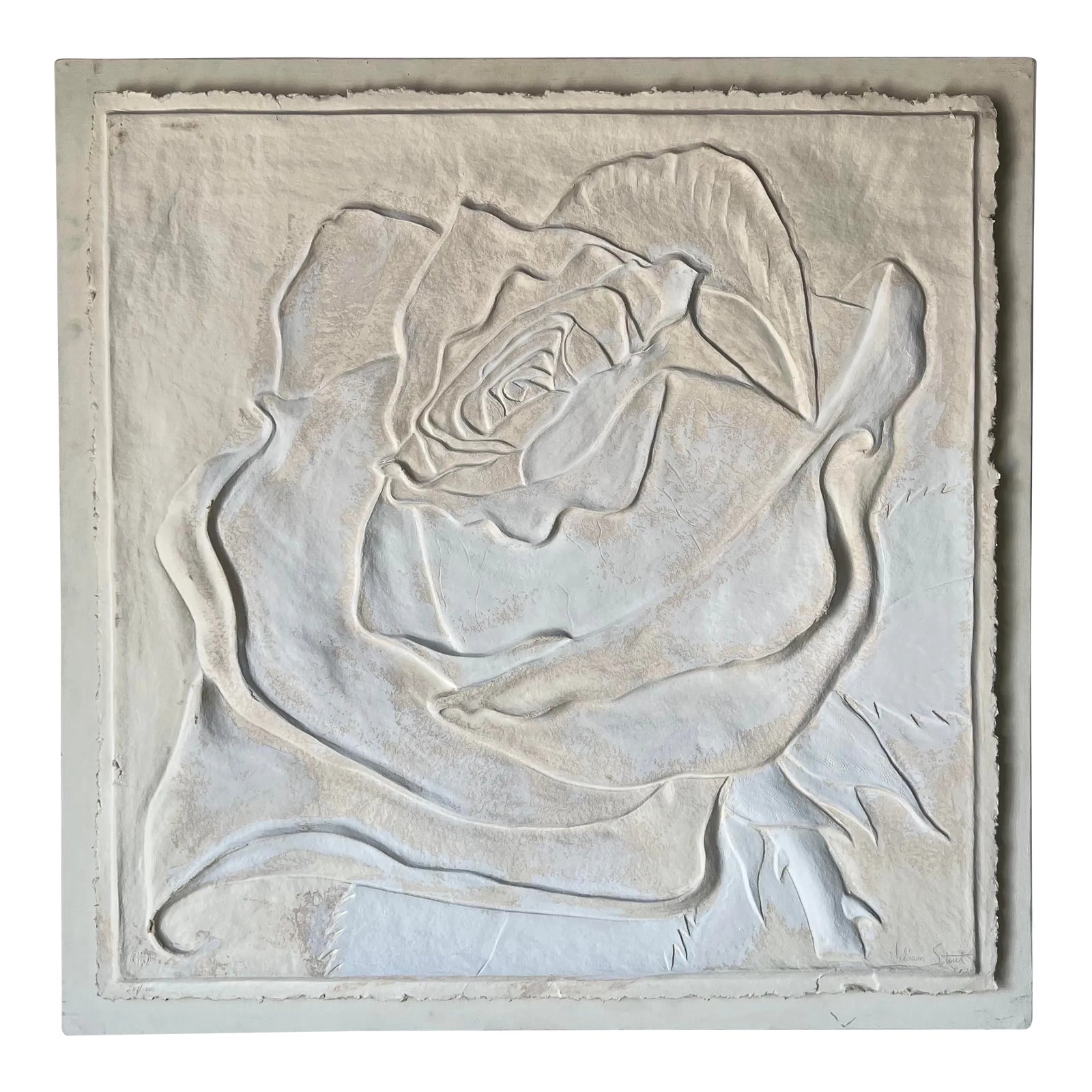 1980's William Stont Embossed Paper " Rose " Wall Art | Chairish