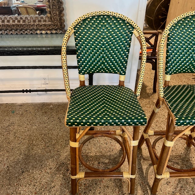 Late 20th Century Maison J Gatti French Versailles Bistro Counter Stools - Set of 2 | Chairish