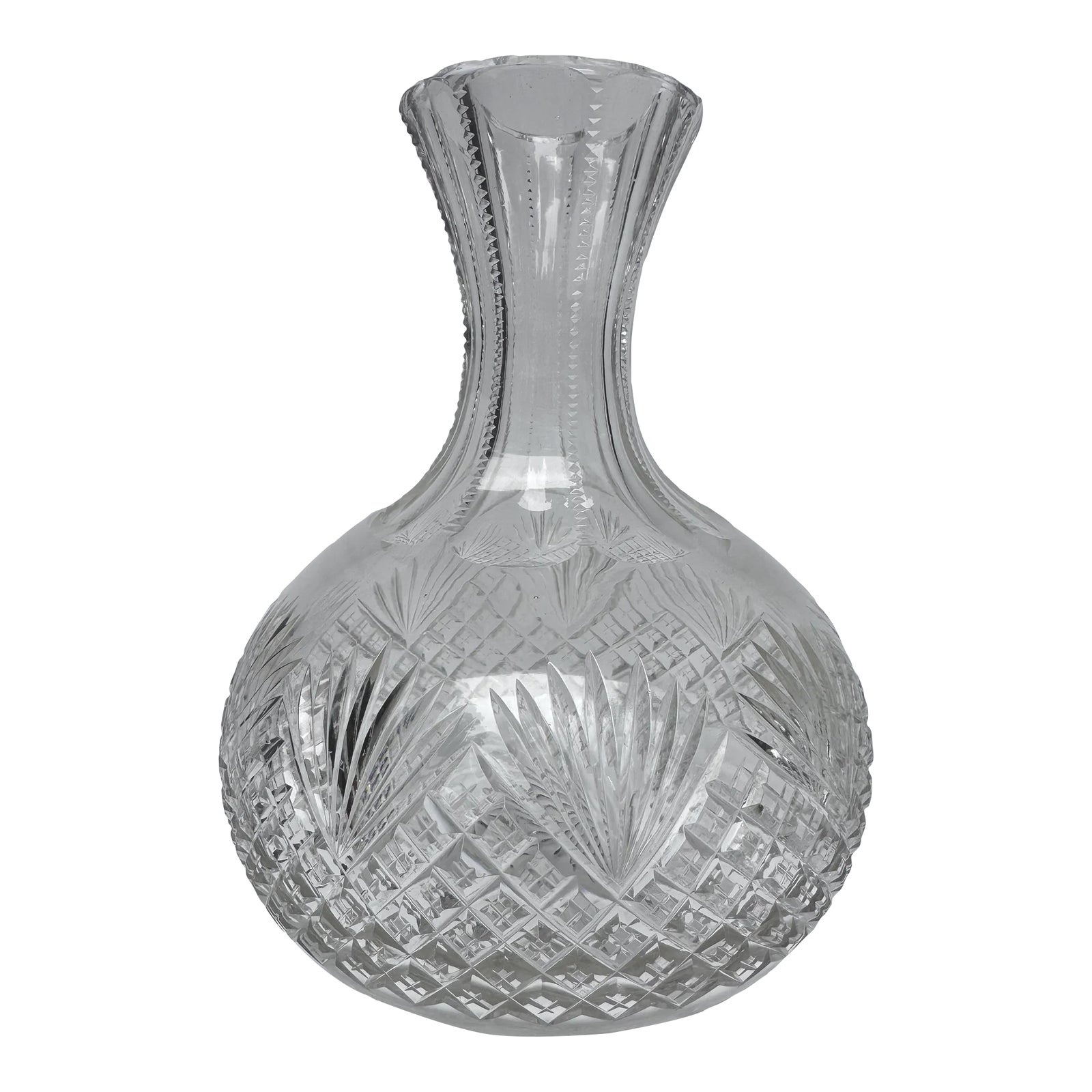 Circa 1897 Antique Crystal Carafe American Brilliant Period Strawberry ...