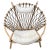 Modern Round 'Snowshoe' Wood & Woven Rope Lounge Chair | Chairish